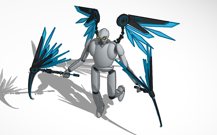 3D design Warrior wing scythe MECH - Tinkercad