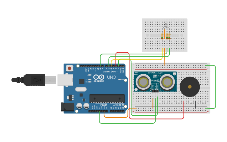 Circuit design UltraSonic - Tinkercad
