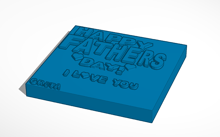 3D design fathers day plack for puppy - Tinkercad