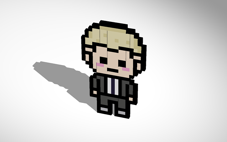 3D design Danganronpa 2, Fuyuhiko pixel art - Tinkercad