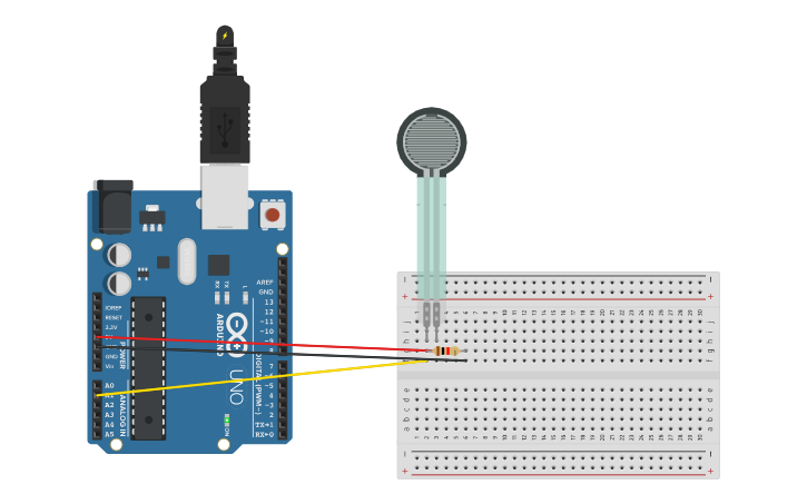 Circuit design Copy of Force Sensor - Tinkercad