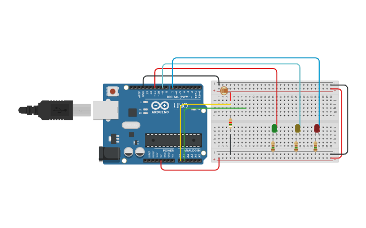 Circuit design Water tank - Tinkercad