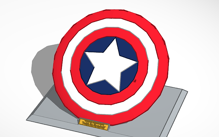 3D design Captain America Shield - Tinkercad