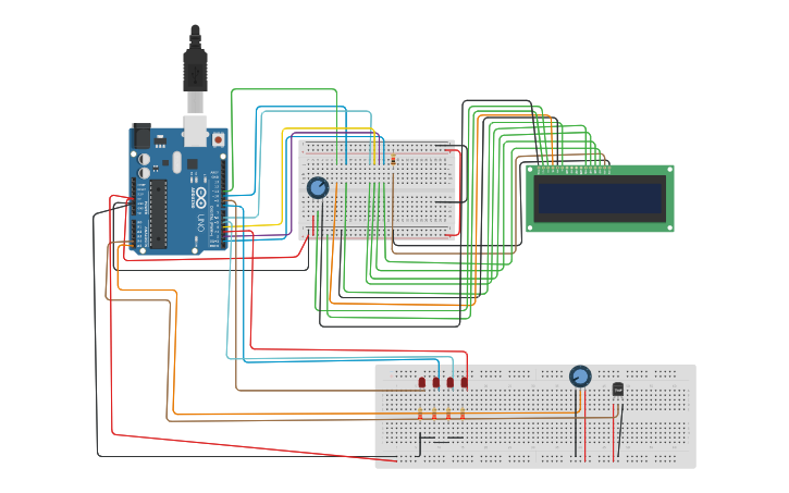 Circuit design examen final de electronica | Tinkercad