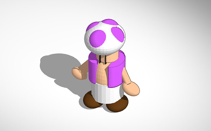 3D design Super Mario Toad Blue | Tinkercad