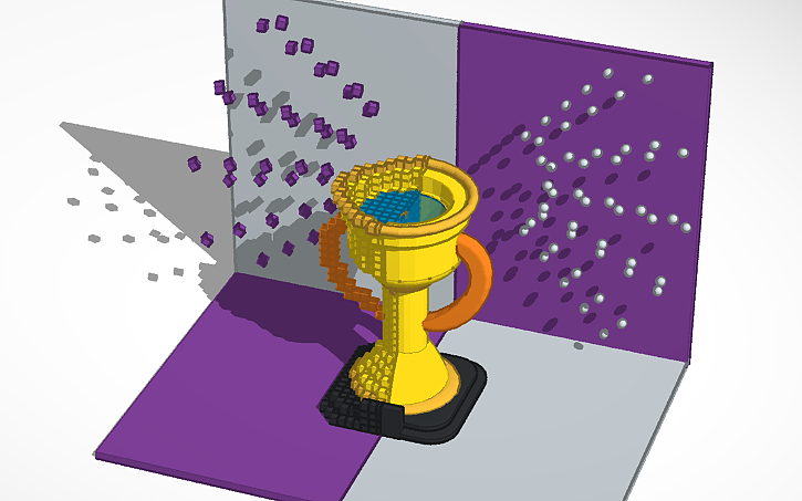 3D design pixel to 3d TROPHY | Tinkercad