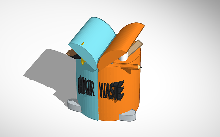 3D design DUSTBIN FOR SALONS(WASTE HAIR MANAGEMENT)) - Tinkercad