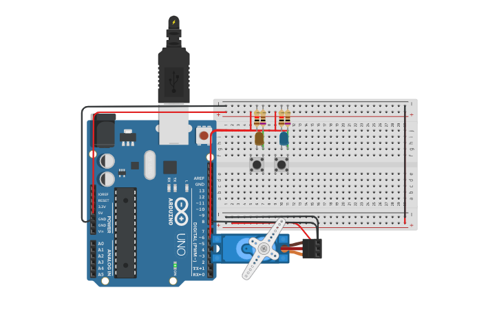 Circuit design Servo - Tinkercad