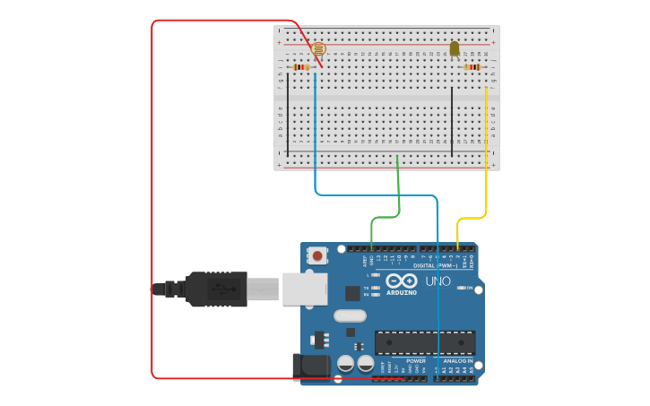 Circuit design 13. Sensor de luz | Tinkercad