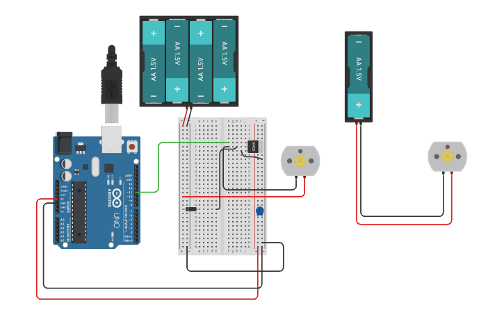 Circuit design Single Direction DC Motor Experiment | Tinkercad