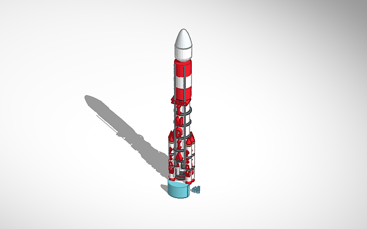 3D design Pslv Rocket design ISRO - Tinkercad