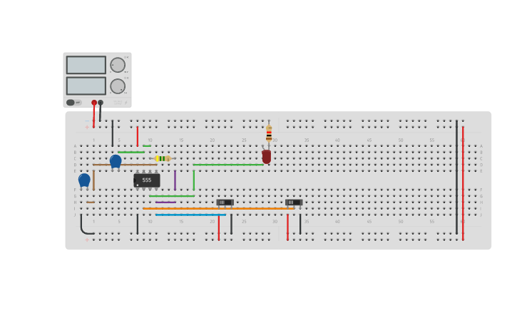 Circuit design Monostable Multivibrator - Tinkercad