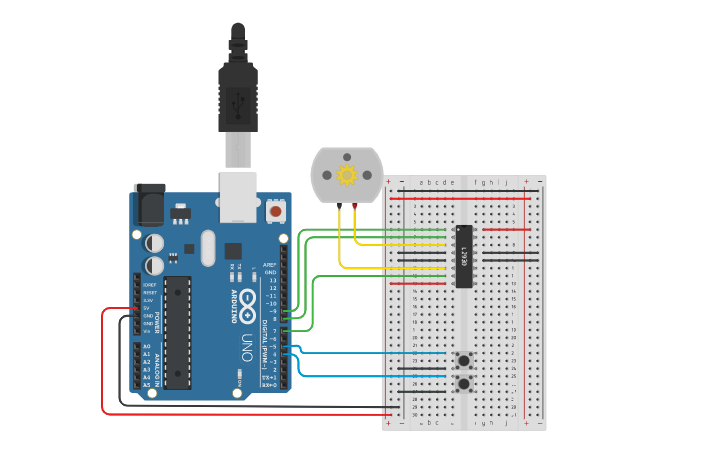 Circuit Design Simultaneous Speed And Direction Control Fan Tinkercad