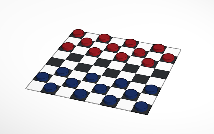 3D design cHECKERS bOARD - Tinkercad