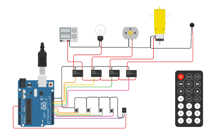 Circuit Design Home Automation Using Ir Remote Tinkercad