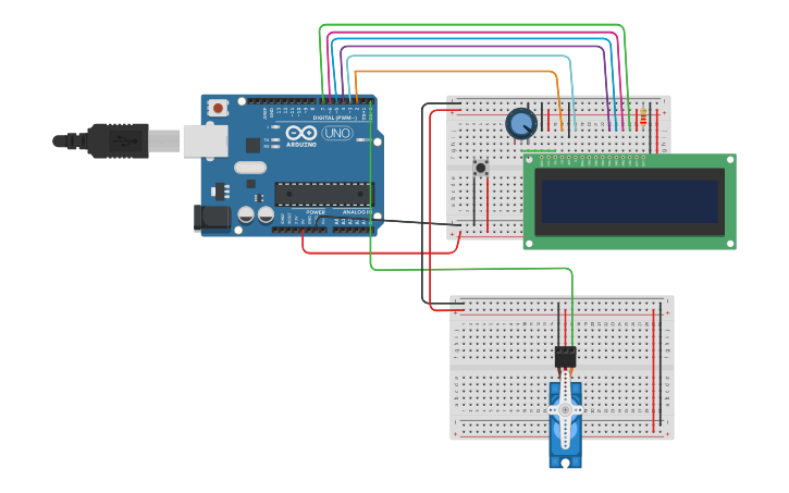 Circuit design PARQUEADERO - Tinkercad