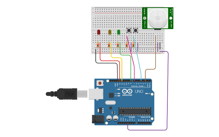 Circuit design Microcontroller project 4, dat110 - Tinkercad