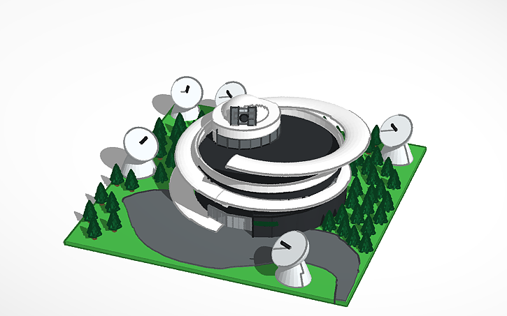 3D design ground communication station - Tinkercad
