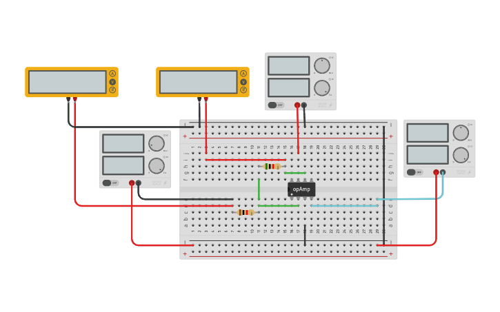 Circuit design inverting amplifier | Tinkercad