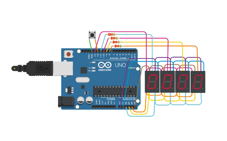 Circuit Design Relógio Com Display De 7 Segmentos Tinkercad