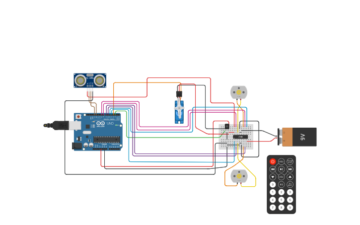 Circuit design Sensor IR e controle remoto - Tinkercad