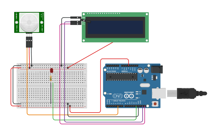 Circuit design SENSOR PIR COM CONTADOR - Tinkercad