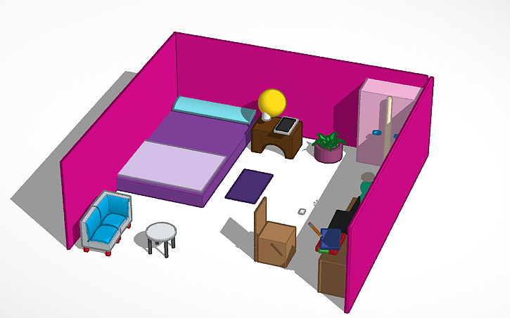 3D design teens room - Tinkercad