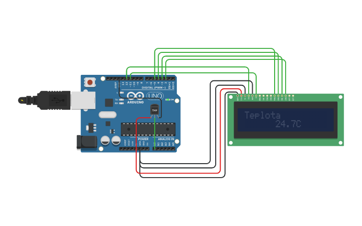 Circuit design Temperature - Tinkercad