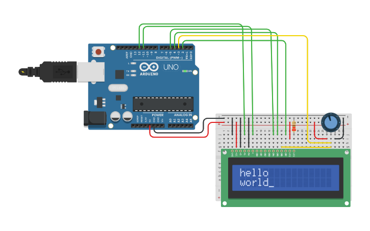 Circuit design PRÁCTICAS 3 LCD MOD - Tinkercad