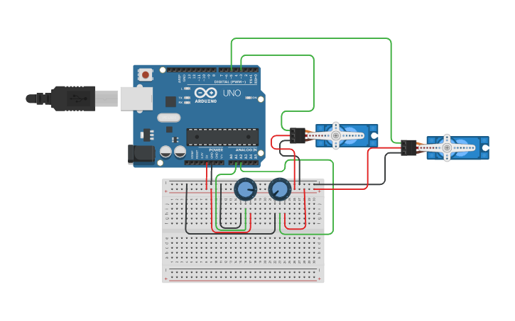 Circuit design Manipulator control - Tinkercad