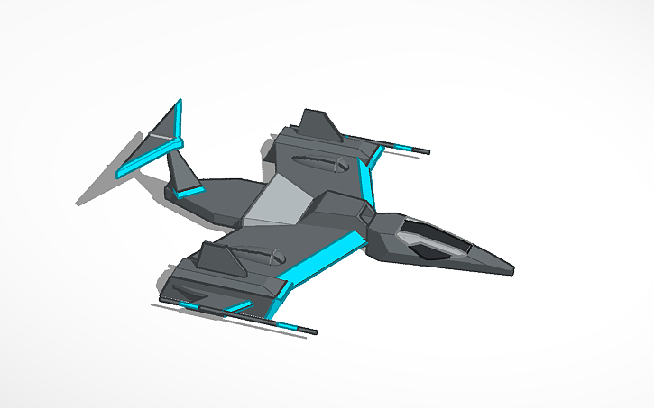 3D design Sci-fi War Jet - Tinkercad