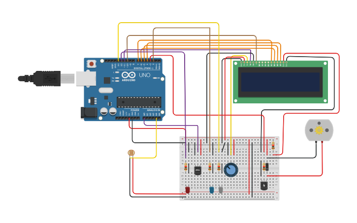 Circuit Design Automatic Room Temperature Control System Tinkercad