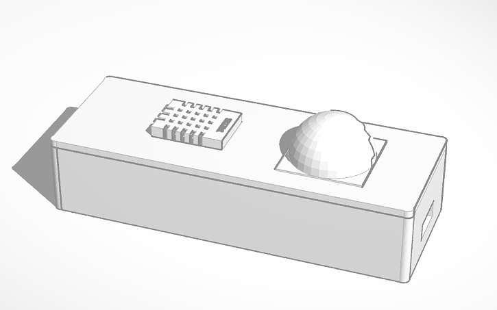 3D design CASE NodeMCU ESP8266 DHT22 SR501 Complete - Tinkercad