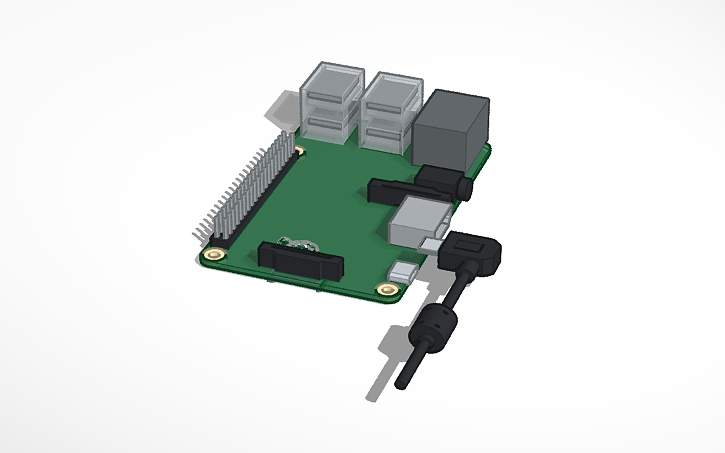 3D design rasberry pi comp - Tinkercad