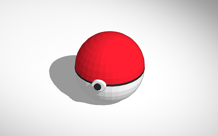 3D design poke ball - Tinkercad