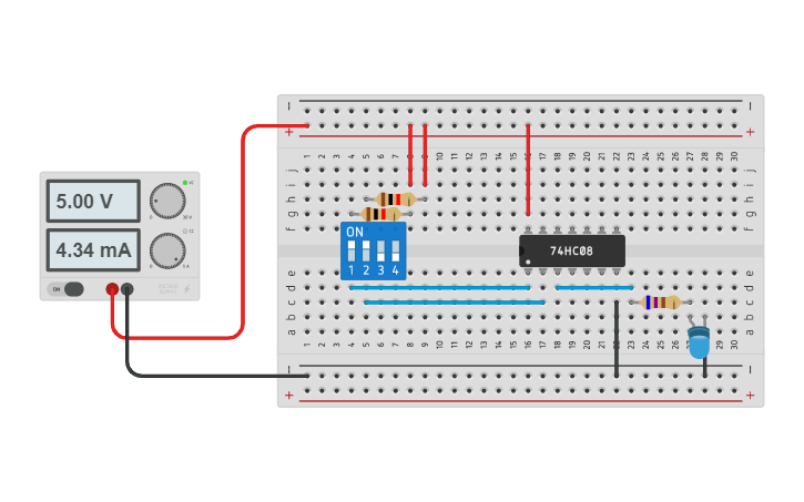 Circuit design And - Tinkercad