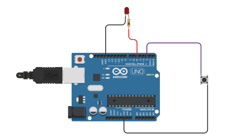 Circuit design PULLUP Switch - Tinkercad