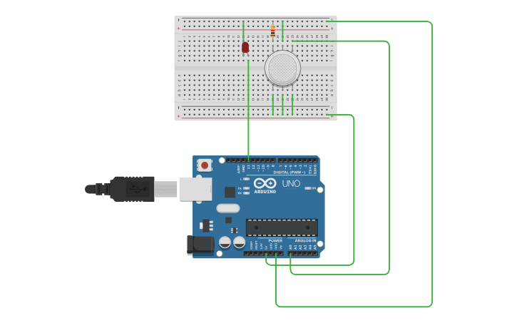 Circuit Design Ryinterfacing Gas Sensor With Arduino Tinkercad