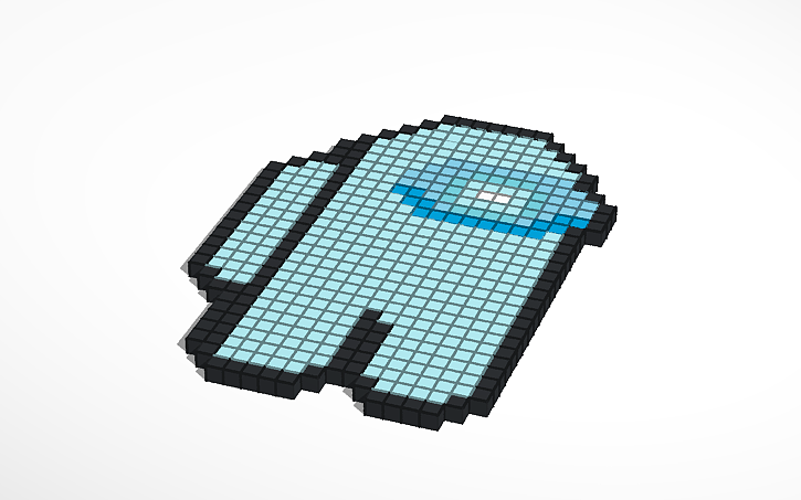 3D design Cyan Crewmate Pixel Art #2 | Tinkercad