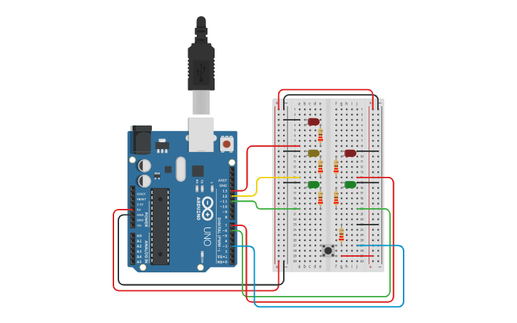 Circuit Design Semaforo Tinkercad