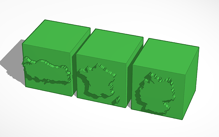 3D design country cubes - Tinkercad