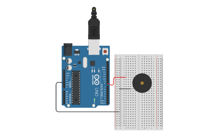 Circuit design CONTROL DE UN PIEZO - Tinkercad