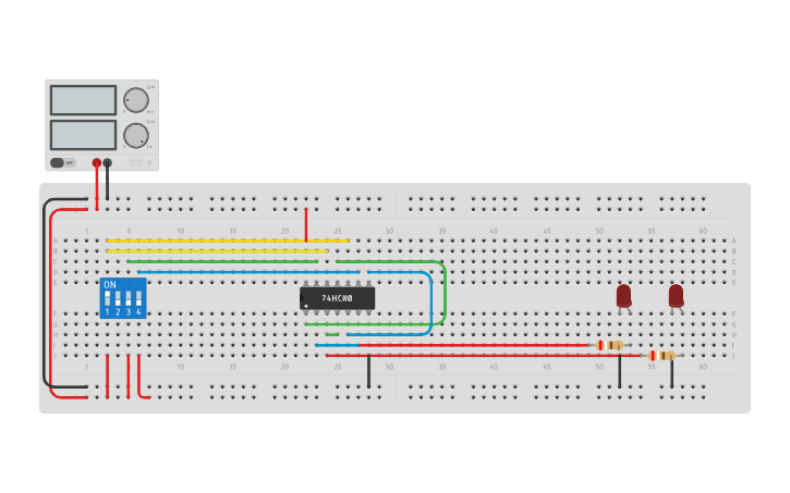 Circuit design SR Flip Flop - Tinkercad