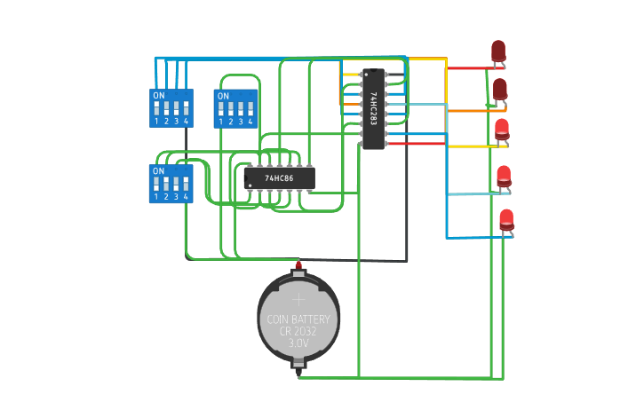 Circuit Design Adder Subtractor Tinkercad