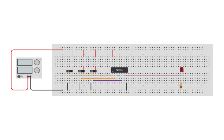 Circuit design 3-BIT EVEN PARITY GENERATOR | Tinkercad