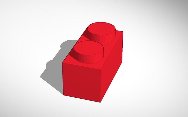 3D design 2 x 1 lego block - Tinkercad