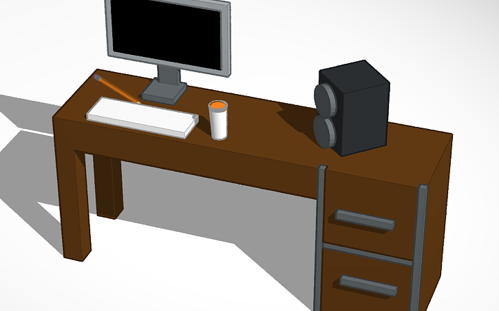 3D design Literally my desk and computer - Tinkercad