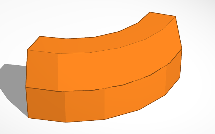 3D design sidewalk curved H0 - Tinkercad