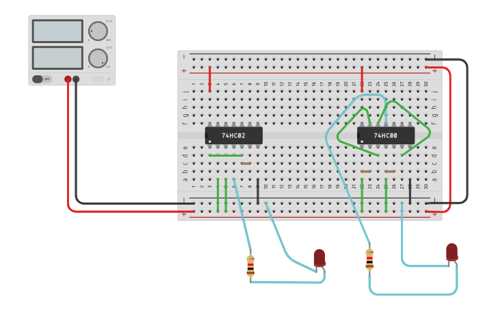 Circuit design OR gate - Tinkercad