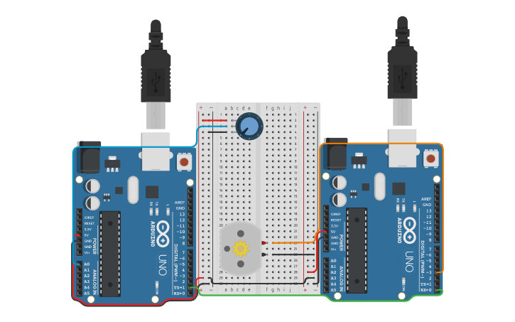 Circuit design Embedded Networks - Motor Remote Controller | Tinkercad